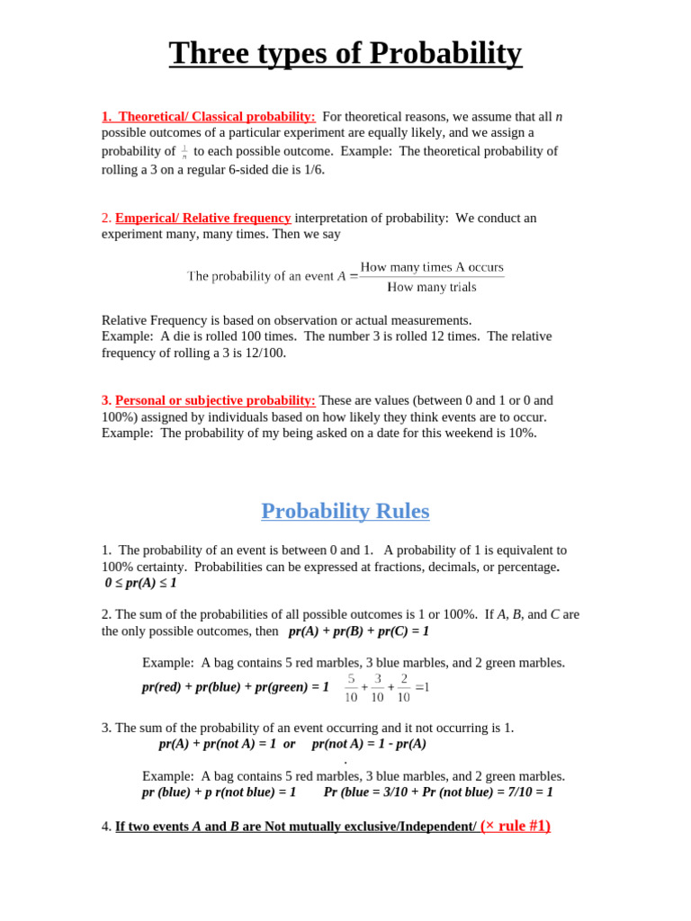 Understanding Types of Probability | PDF | Probability | Applied ...