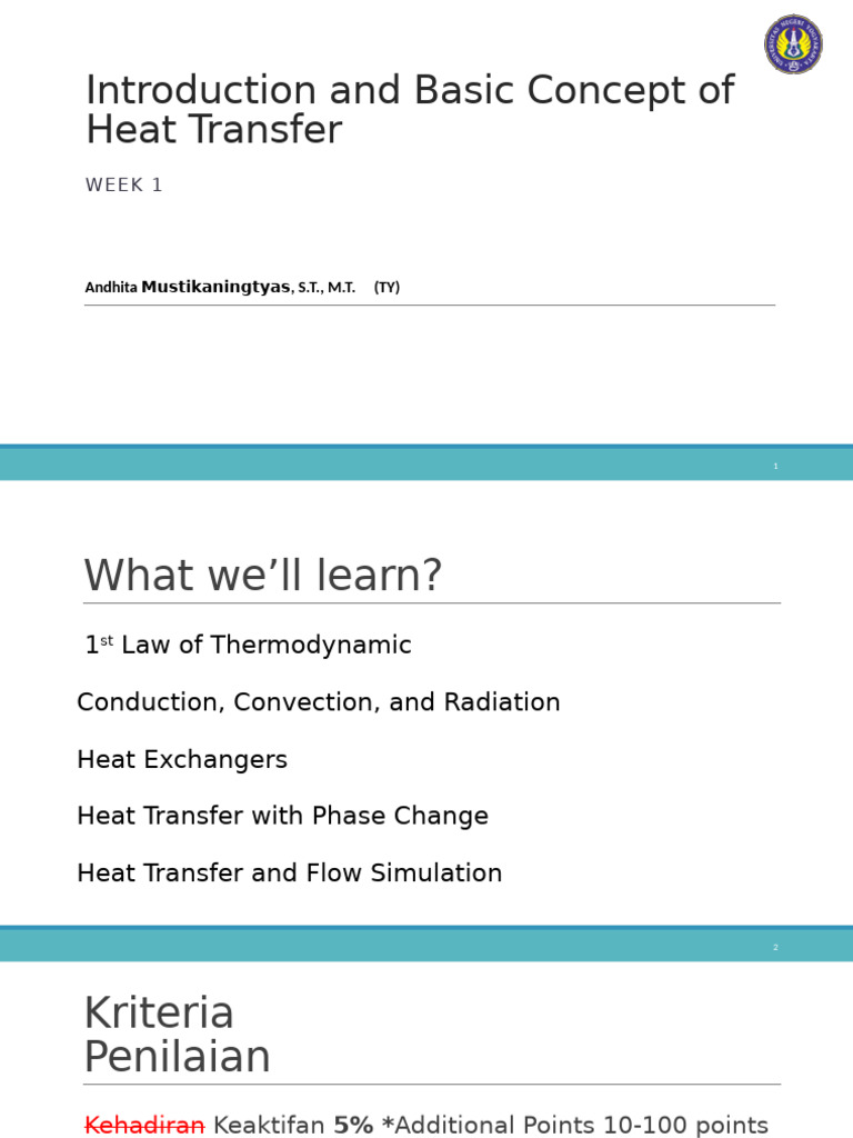 W1 Introduction and Basic Concept of Heat Transfer | PDF | Heat ...