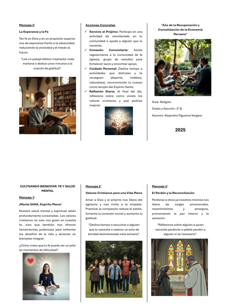 Triptico para Religión | PDF | Gratitud | Fe