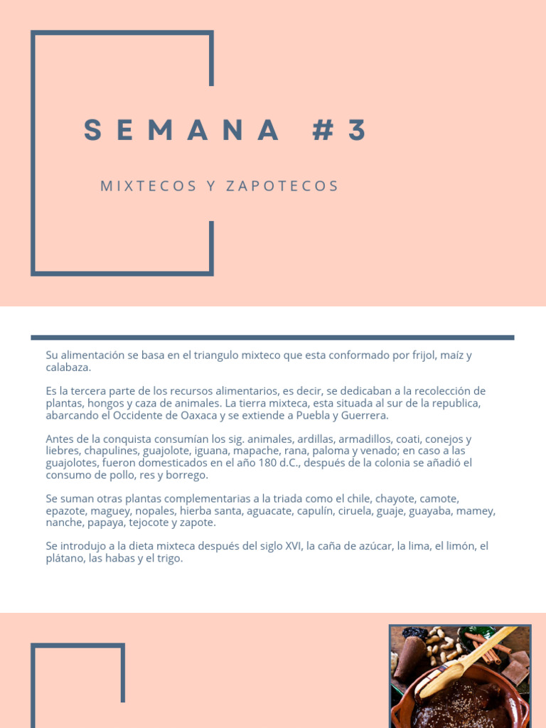 Alimentación Mixteca y Zapoteca: Tradición y Recetas | PDF