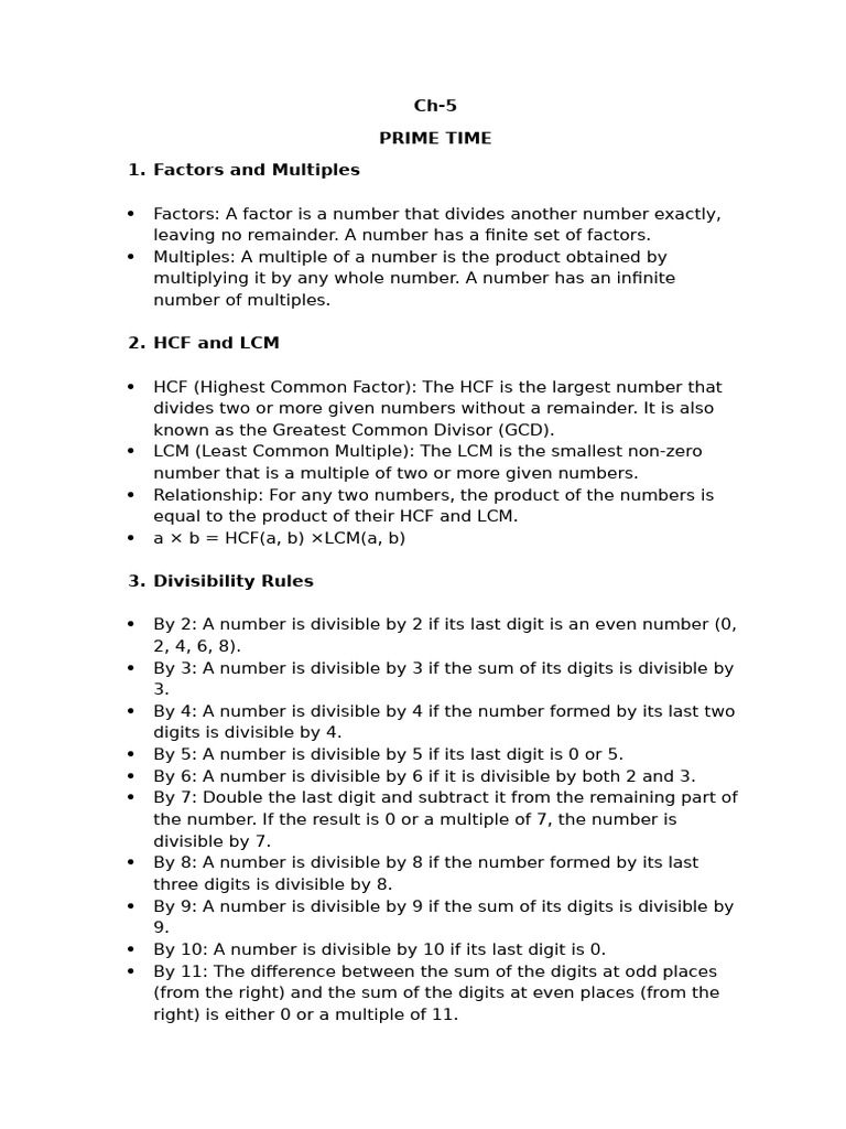 Class 6 Prime Time Notes. | PDF
