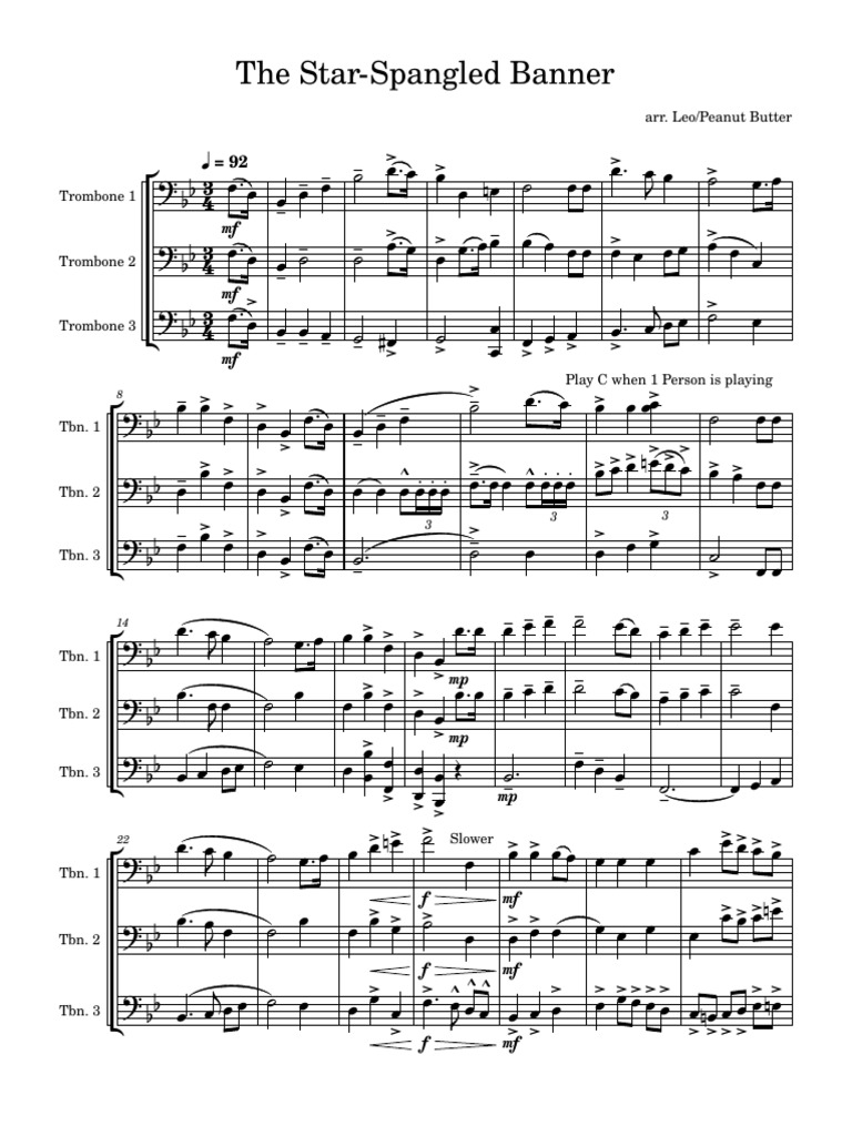 The Star-Spangled Banner SEP PARTS | PDF