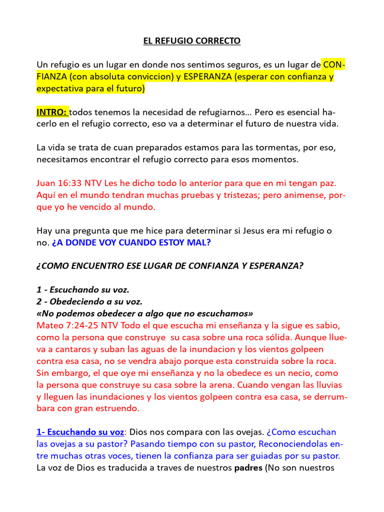 Encuentra tu refugio en la fe | PDF