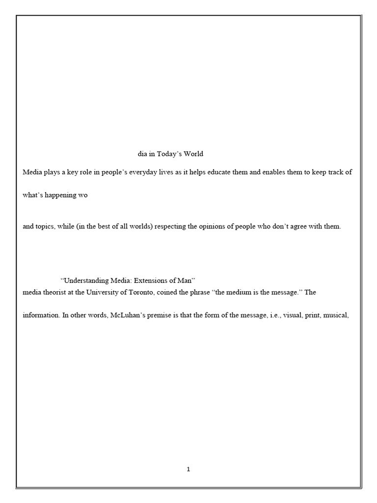 Understanding Media: History & Impact | PDF | Mass Media | Newspapers