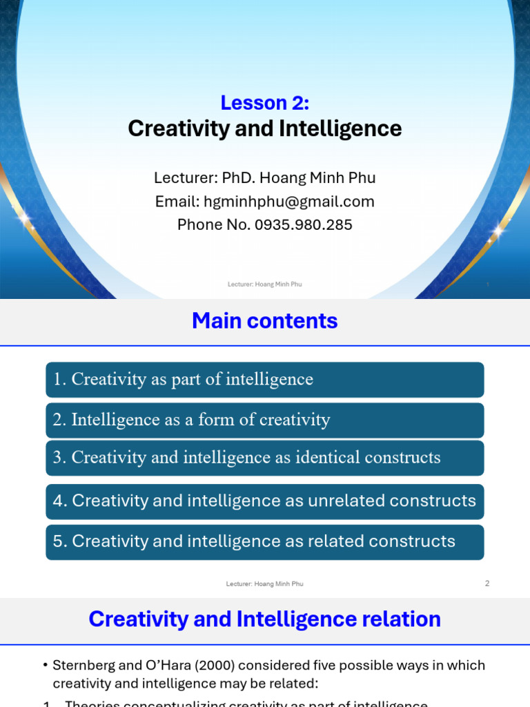 Creativity and Intelligence Relations | PDF | Creativity | Intelligence