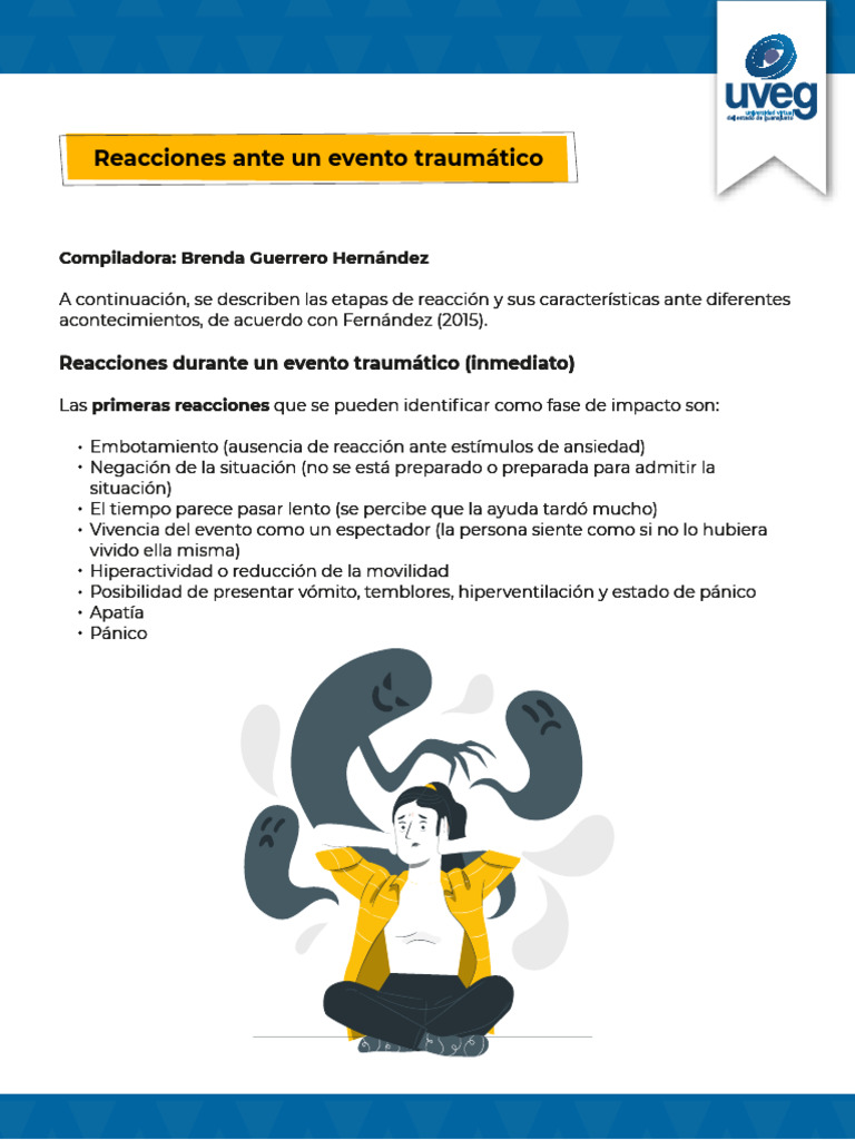 Reacciones Ante Un Evento Traumatico | PDF | Trauma psicólogico | Ansiedad