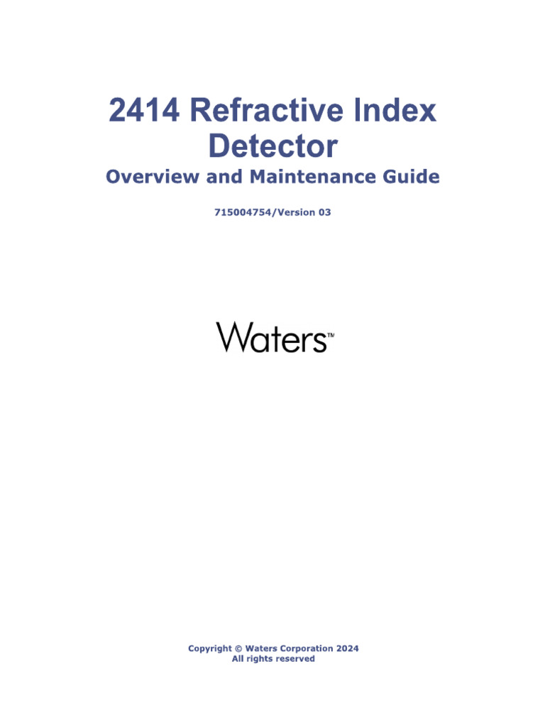 Waters 2414 RID Trobleshooting | PDF