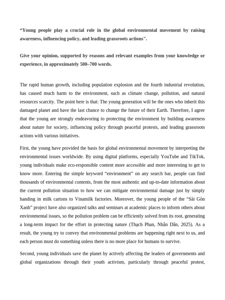 Final Essay 2457011138 NguyenThaoVy | PDF | United Nations Environment ...