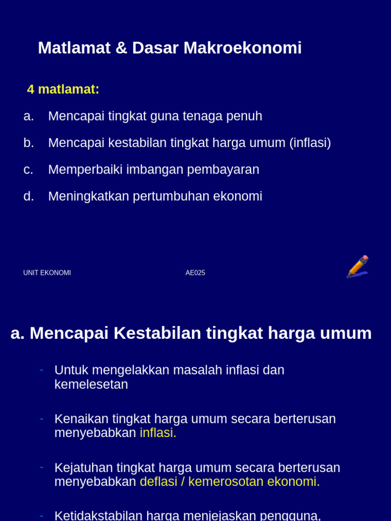 1) Matlamat Dasar Makroekon | PDF