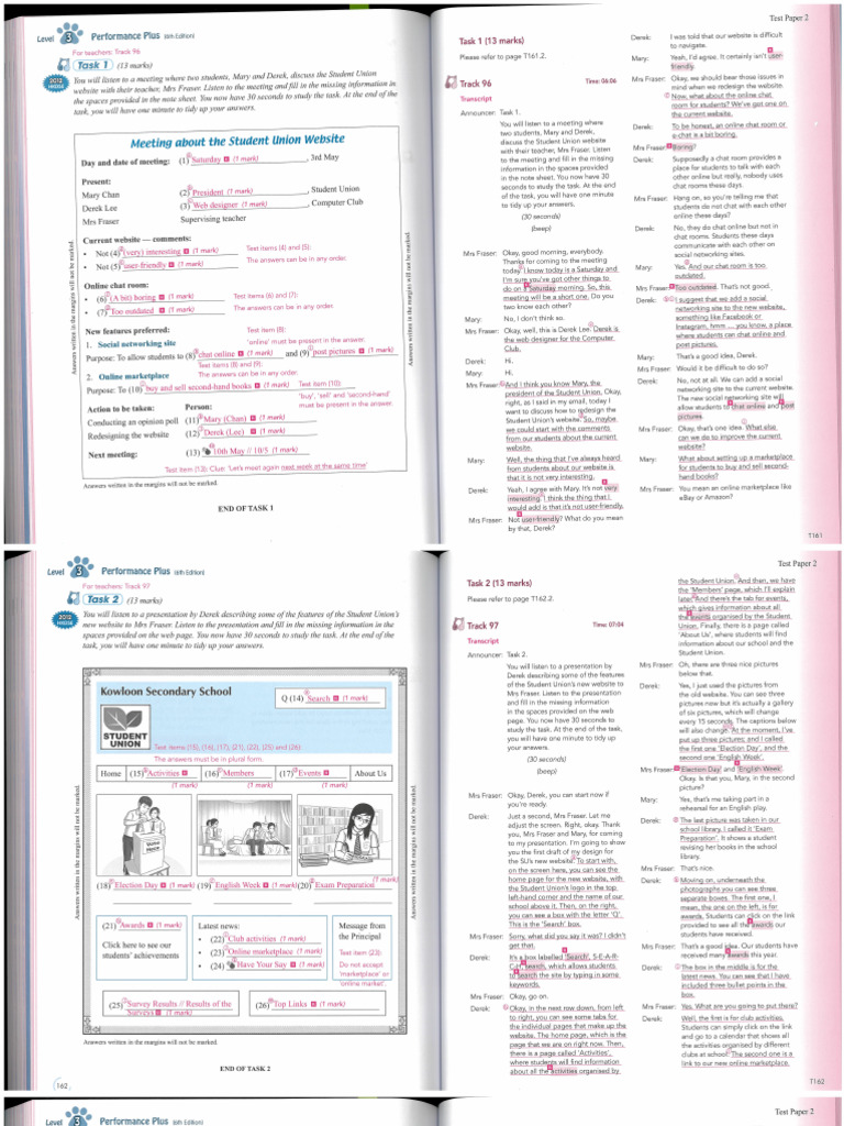 3A Listening Assessment 5 TP2 Part A Answers 2 | PDF