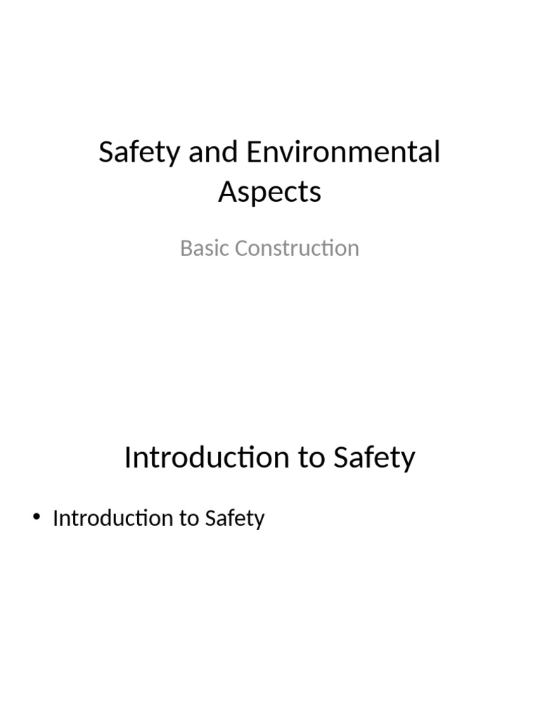 Safety and Environmental Aspects | PDF