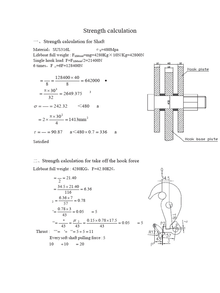 Shaft Strength Calculation for Lifeboat | PDF