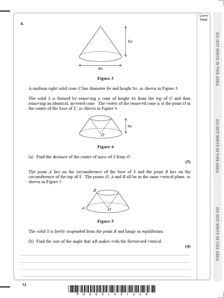 Cone Geometry and Center of Mass Analysis | PDF | Euclidean Geometry ...