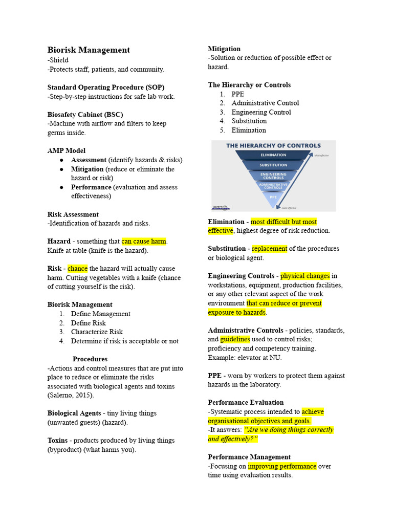 AMP Model in Biorisk Management | PDF | Risk | Hazards