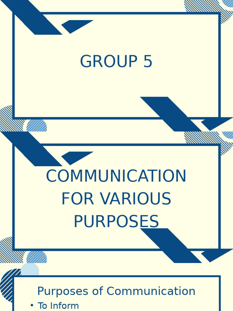 Communication For Various Purposes | PDF | Communication | Persuasion