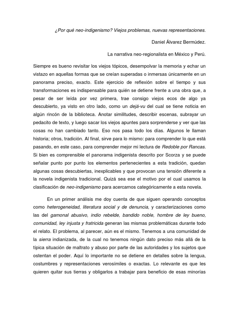 Neoindigenismo: Transformaciones Narrativas | PDF | Novelas