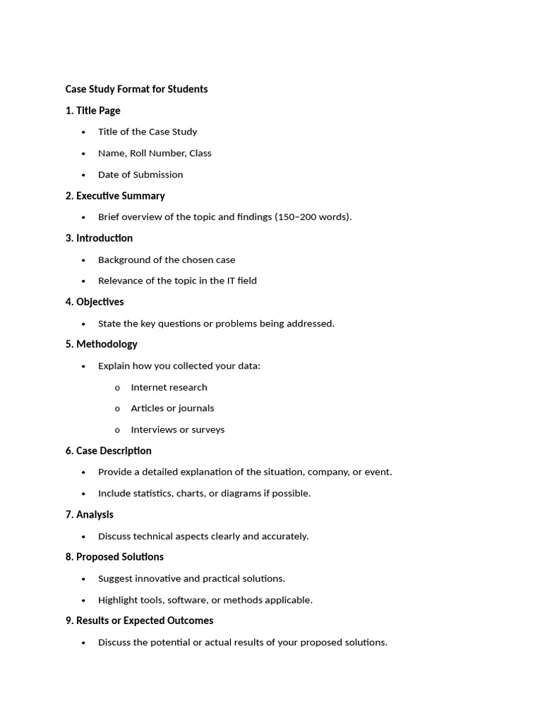 Case Study Format | PDF
