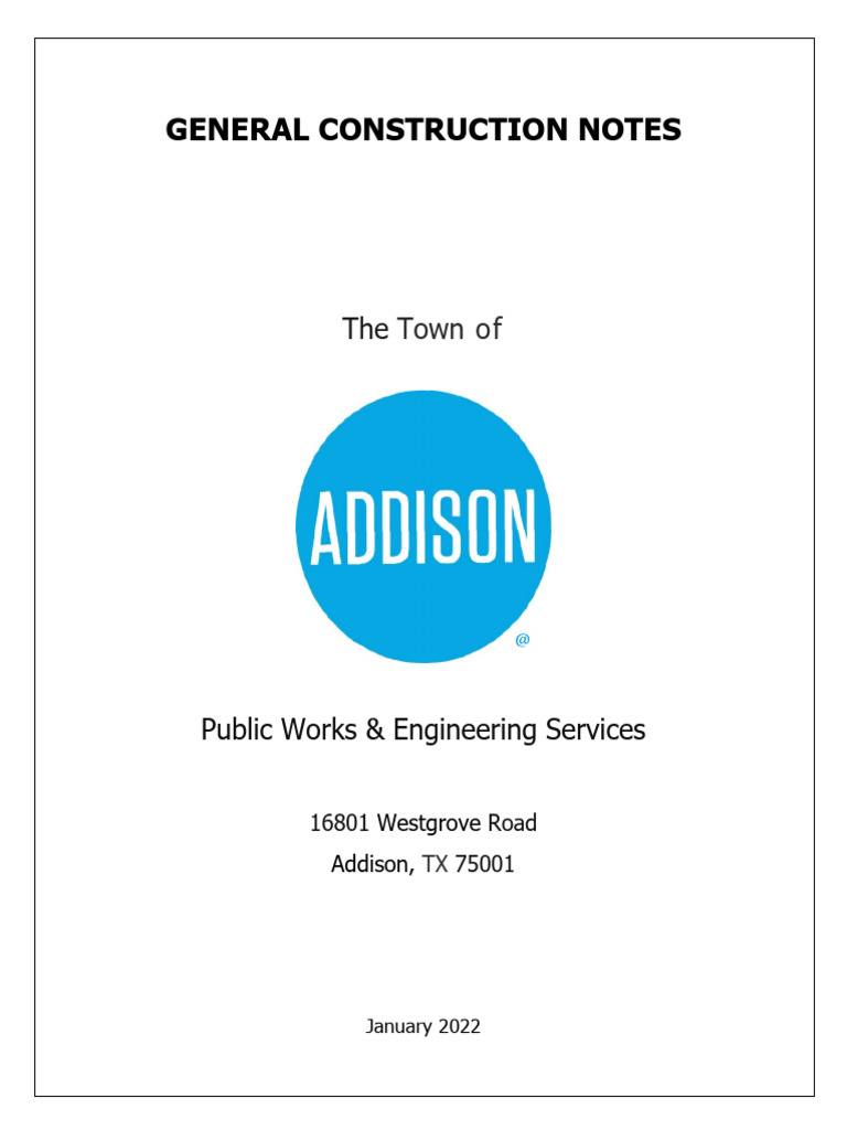 General Construction Notes | PDF | Road Surface | Sidewalk