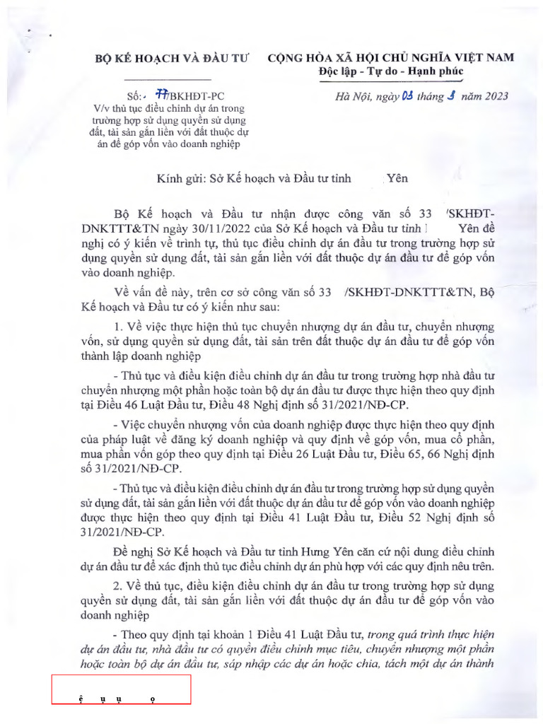 Cong Van Bo KHDT Tra Loi So KHDT Hung Yen | PDF