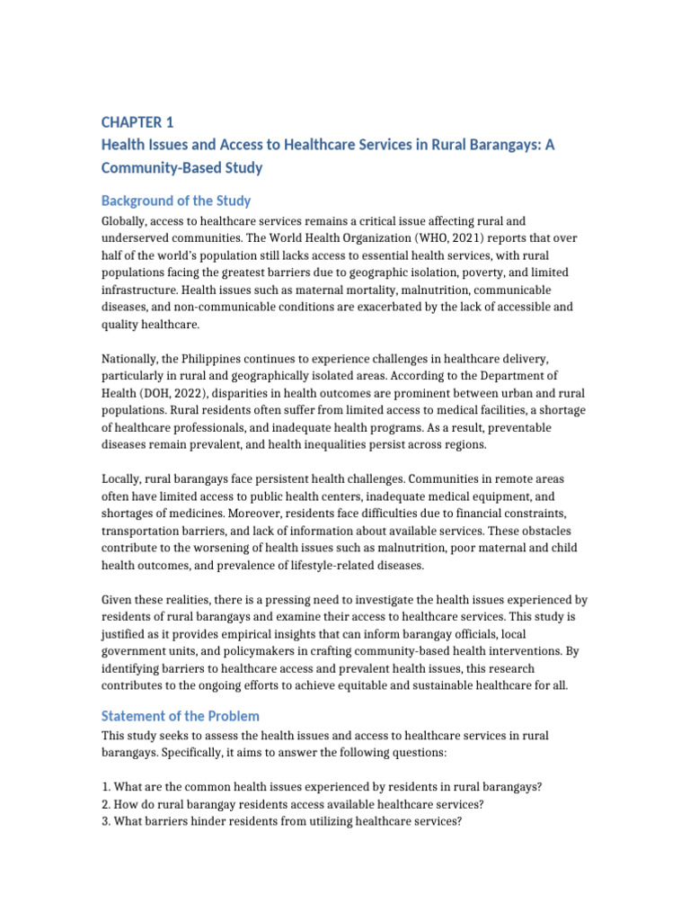 Rural Health Access Challenges Study | PDF | Health Equity | Health Care