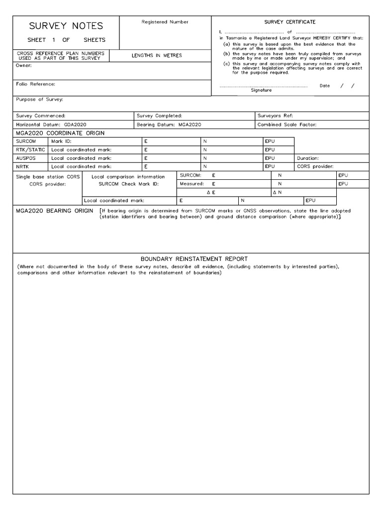 1 3. Plan of Survey (Survey Notes) | PDF