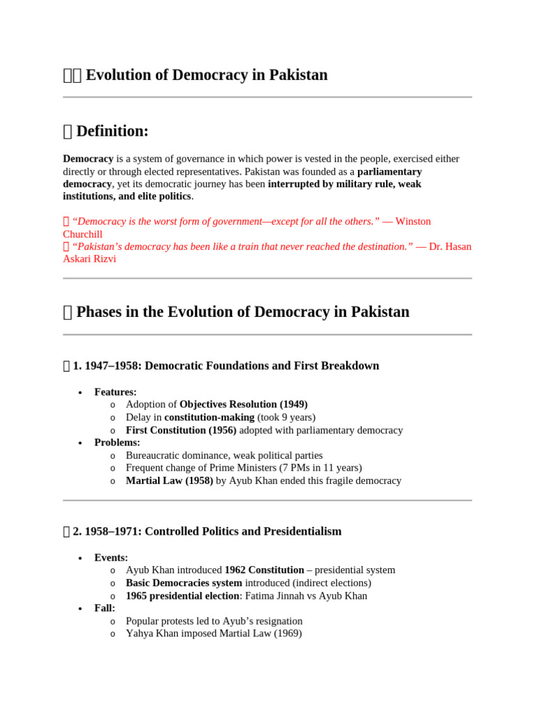 3.evolution of Democracy in Pakistan | PDF | Nawaz Sharif | Governance