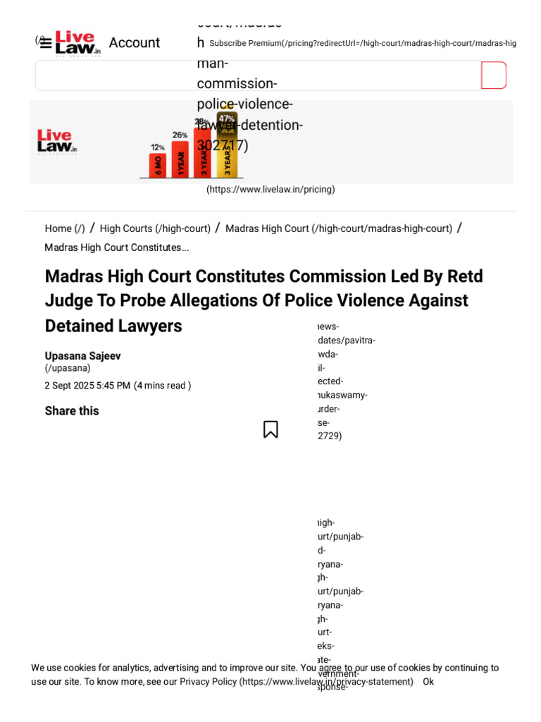 Madras High Court Constitutes Commission Led by Retd Judge To Probe ...