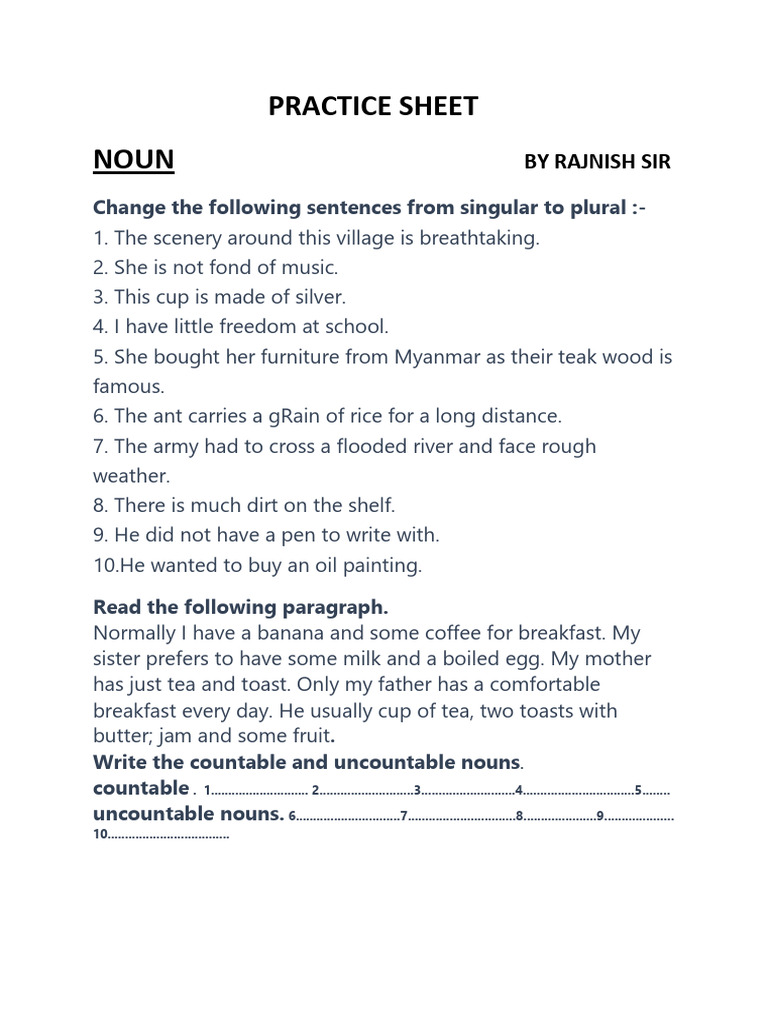 Practice Noun | PDF