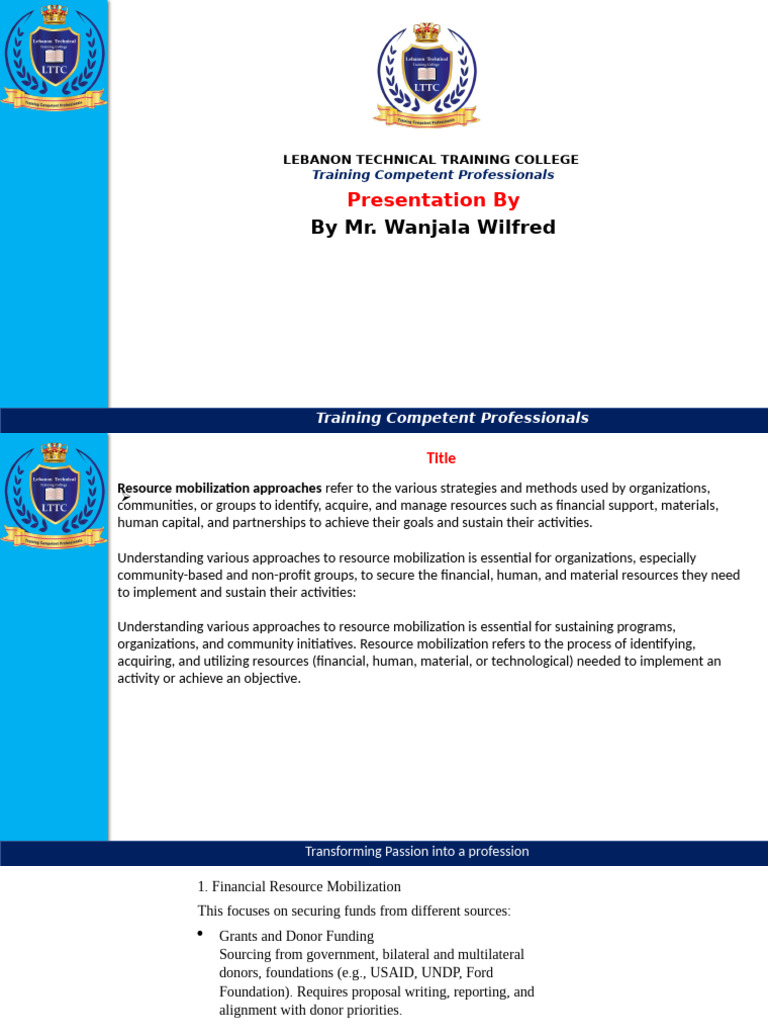 Resource Mobilization Strategies Guide | PDF | Fundraising | Public Sphere