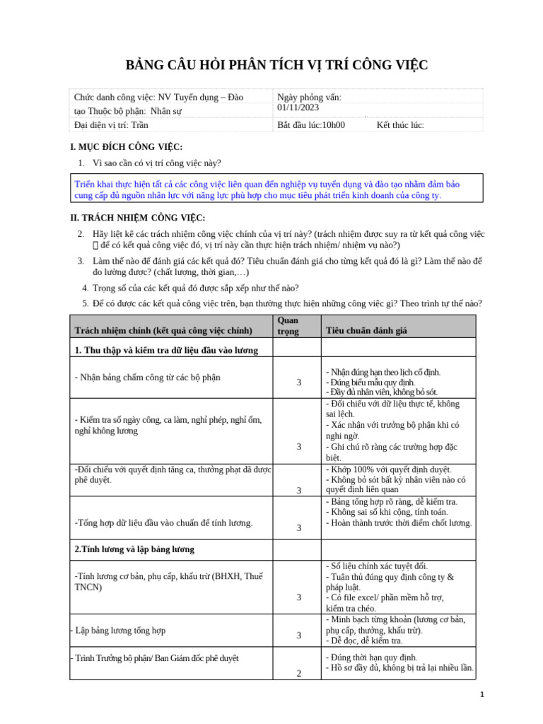 Ban Phan Tich Cong Viec Tuyen Dung Dao Tao (1) | PDF