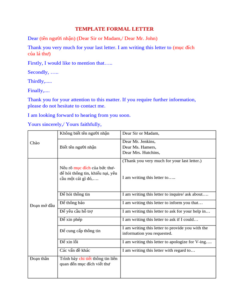 Formal Letter Template | PDF
