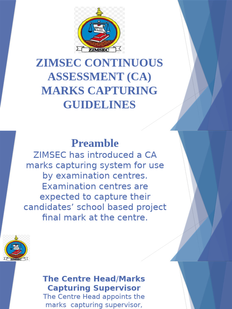 ZIMSEC CA Marks Capturing Guidelines | PDF
