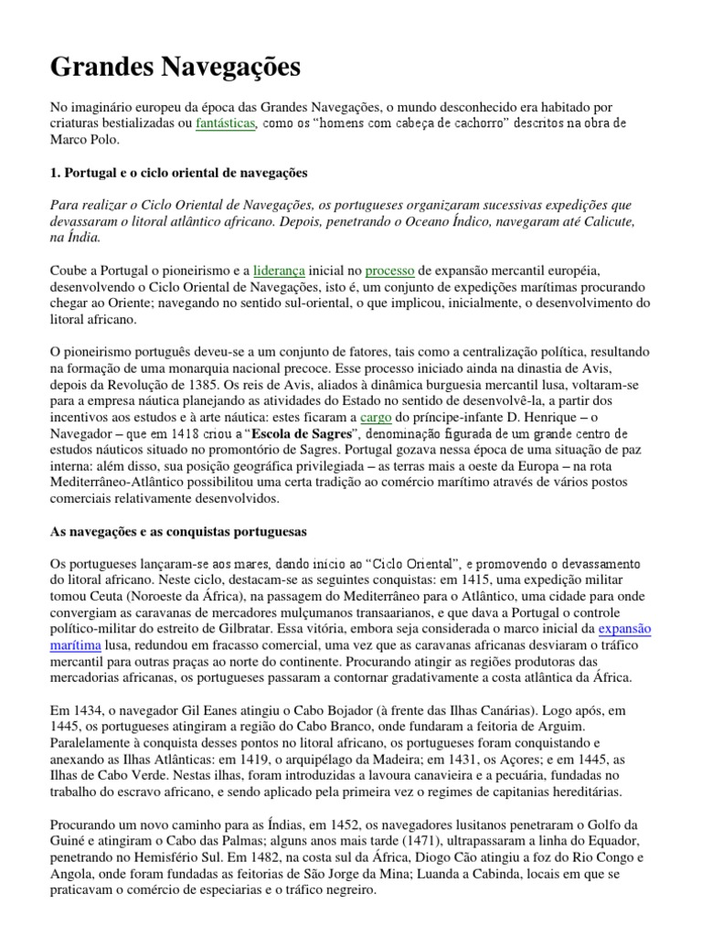 Grandes Navegações Pdf Era Dos Descobrimentos América Do Norte