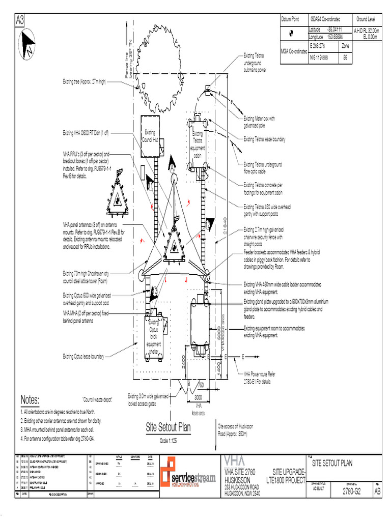 Huskisson LTE1800 Site Setout Plan | PDF