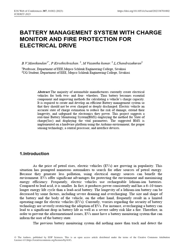 Microcontroller-Based Battery Management System | PDF | Rechargeable ...