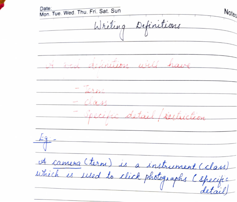 Writing Definition 12 Dec 2022 | PDF