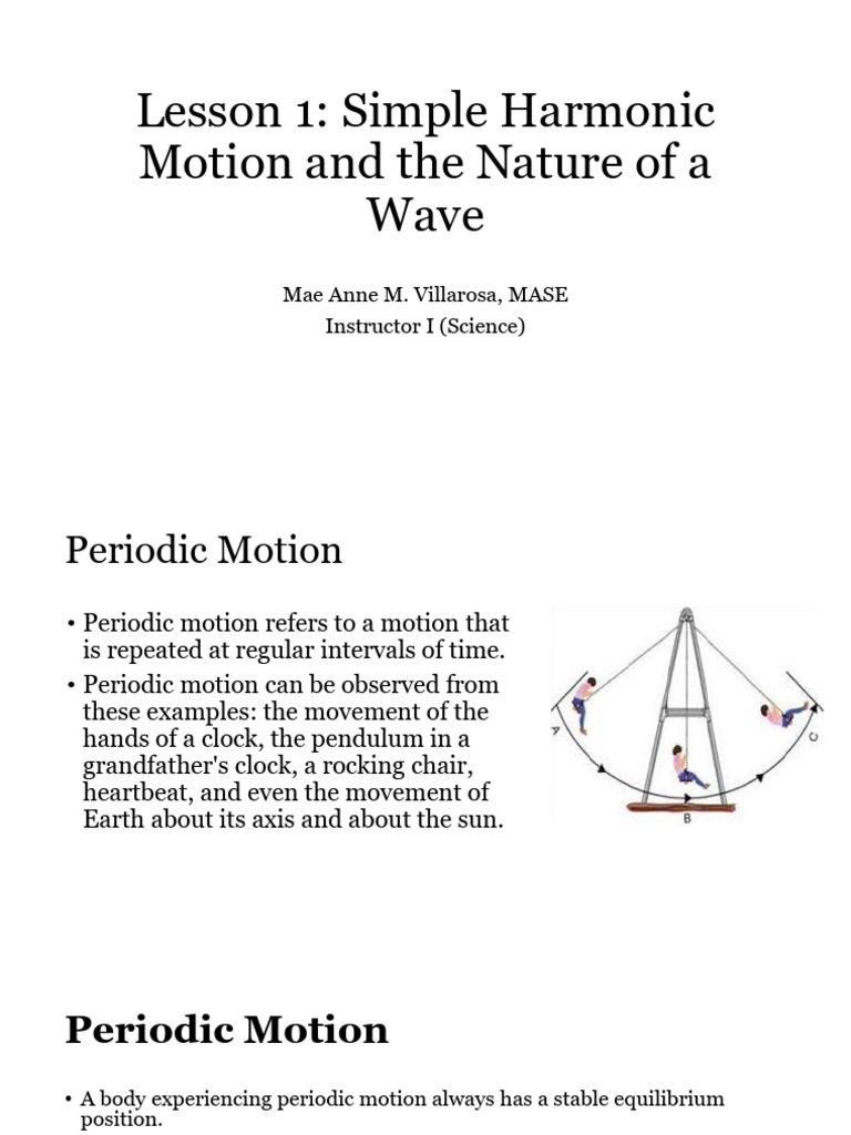 Lesson 1 Simple Harmonic Motion | PDF | Oscillation | Force