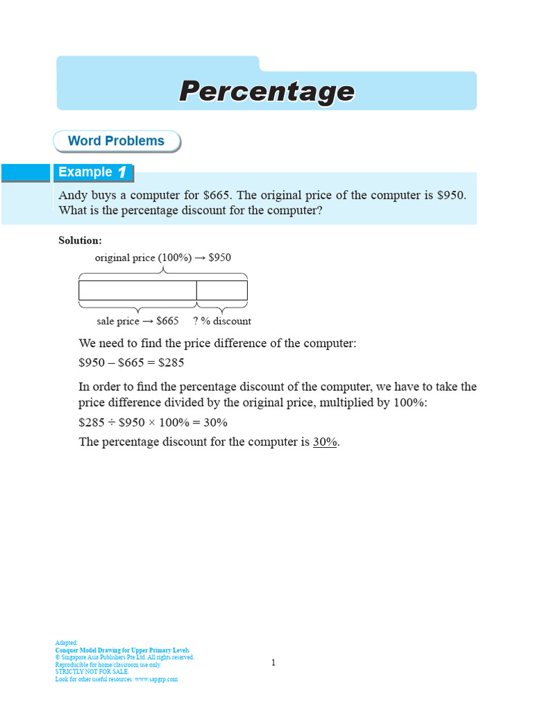 Percentage Word Problems for Students | PDF | Percentage | Mathematics