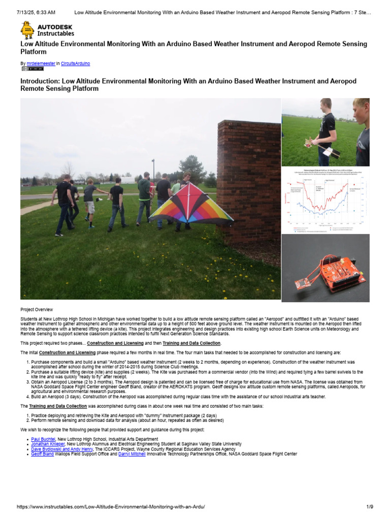 Arduino Weather Monitoring Aeropod Project | PDF | Remote Sensing | Usb