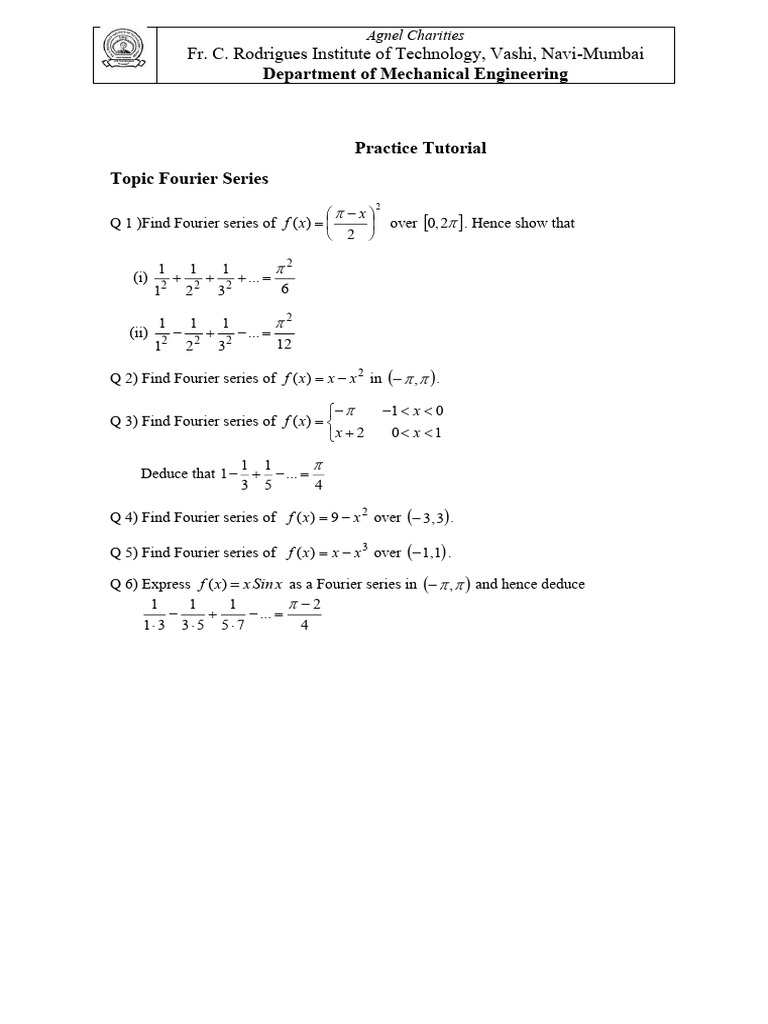 Practice - Fourier | PDF