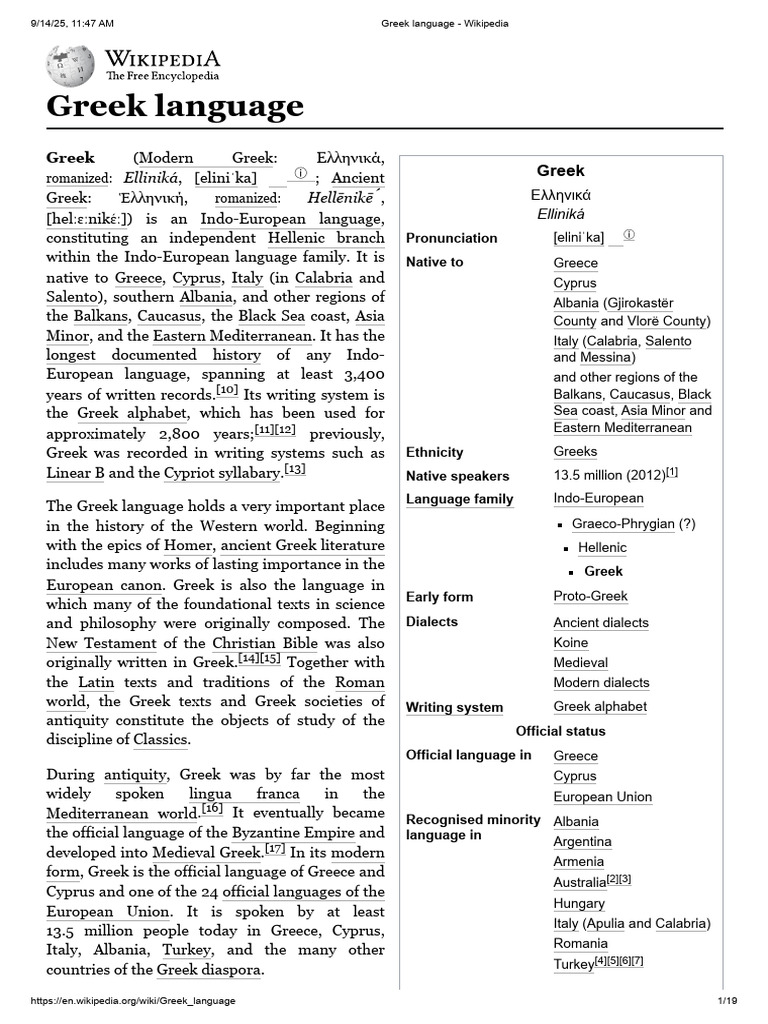 Overview of the Greek Language | PDF | Greek Language | Greeks