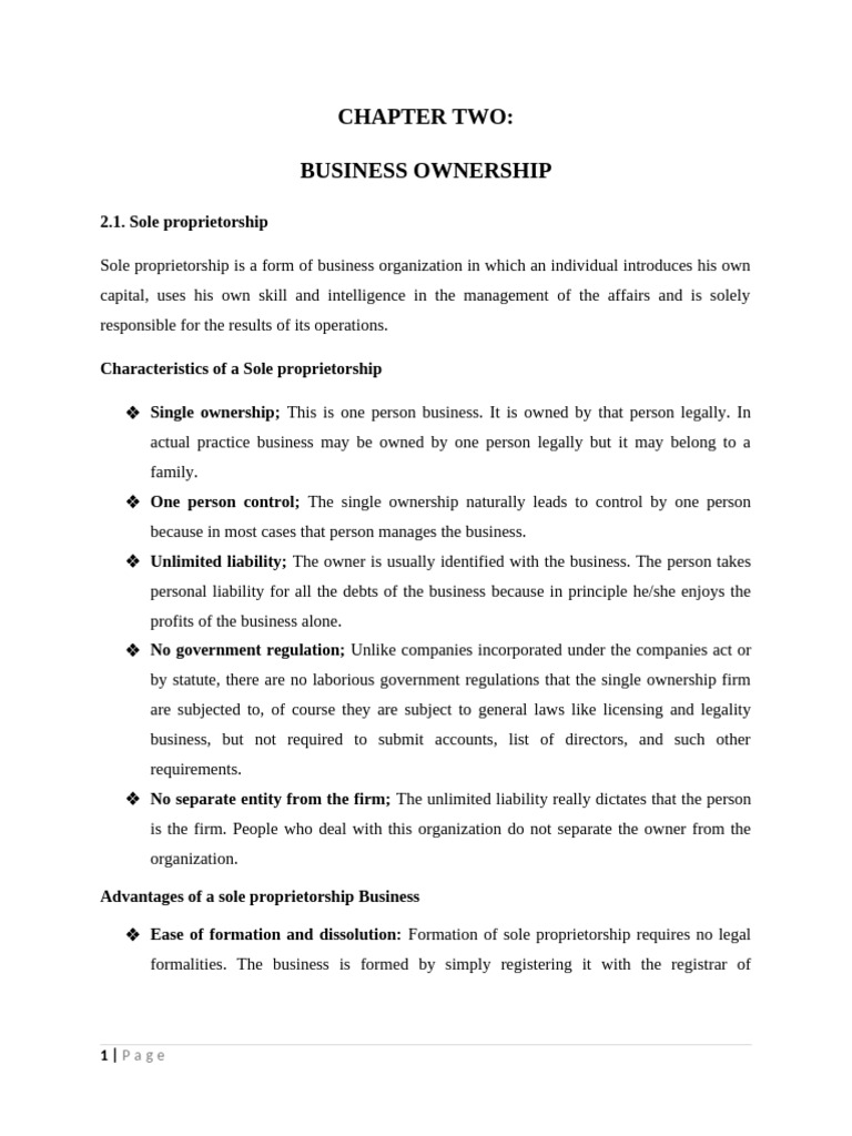 Business Ownership | PDF | Partnership | Sole Proprietorship