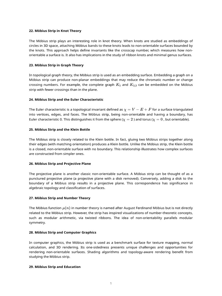 Möbius Strip: Geometry and Applications | PDF | Geometric Shapes | Geometry