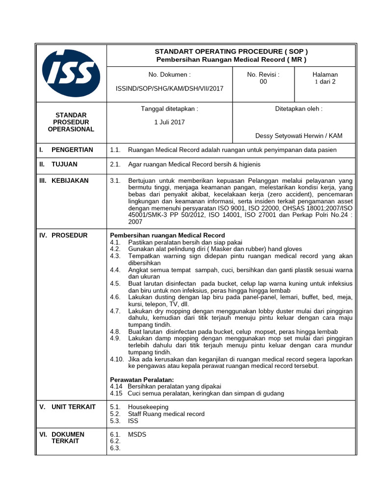 SOP SHG - Medical Record | PDF