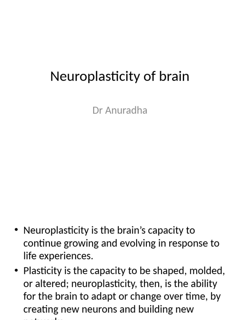 Understanding Brain Neuroplasticity | PDF | Neuroplasticity | Nervous ...