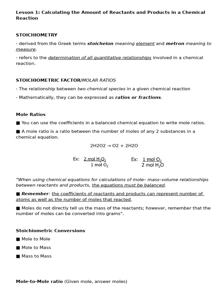 Stoichiometry and Gas Laws Explained | PDF | Stoichiometry | Mole (Unit)
