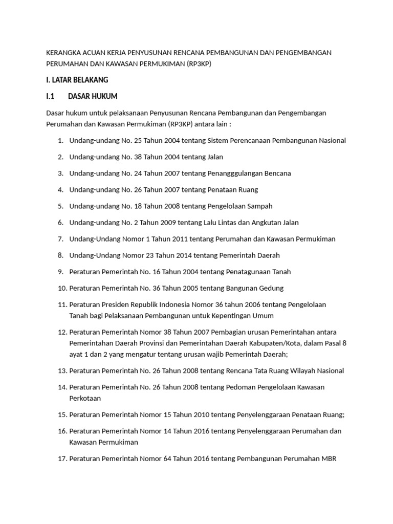 Rencana Pembangunan Perumahan RP3KP | PDF
