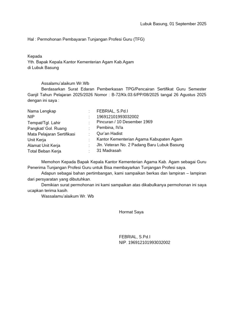 Surat Permohonan | PDF