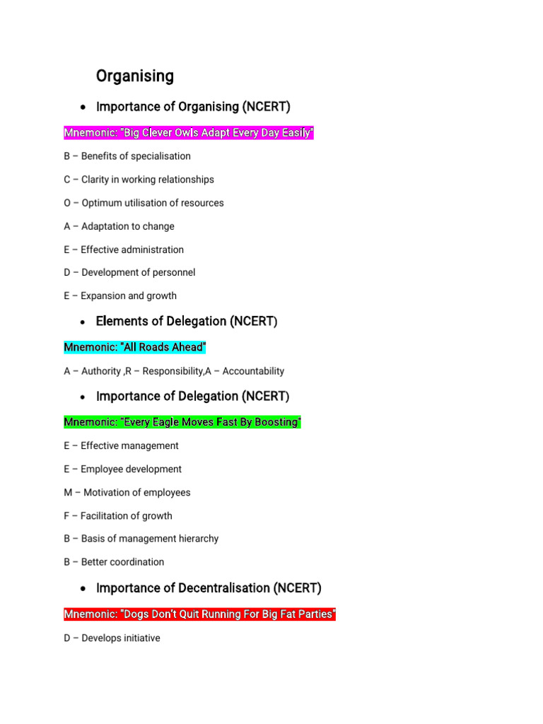 Organising | PDF
