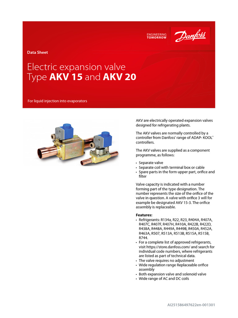 Danfoss AKV Electric Expansion Valves | PDF | Alternating Current ...